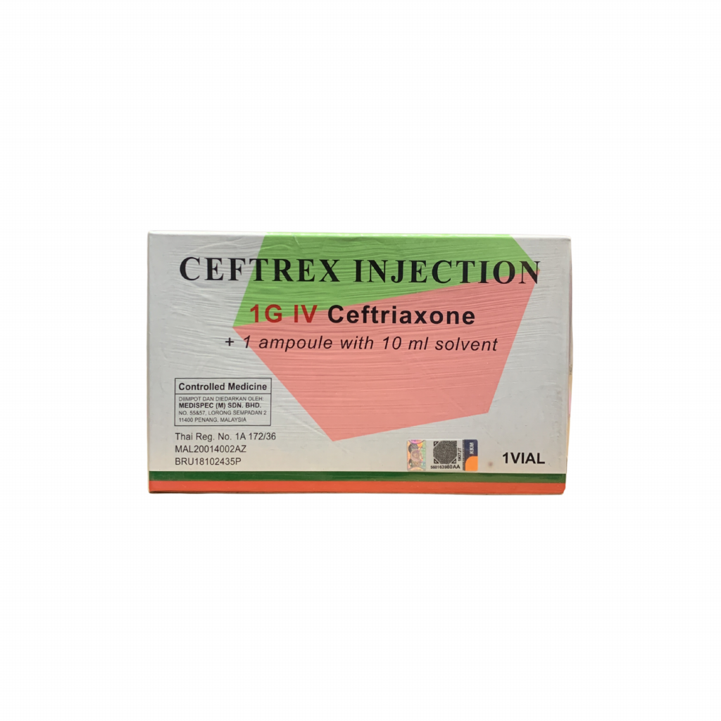 Ceftriaxone Injection - 1gm/Vial - KM Vet Pharm Sdn Bhd