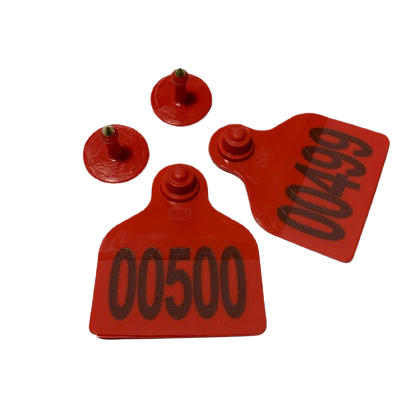 Cattle Red Ear Tag W/ Number - 50's - KM Vet Pharm Sdn Bhd
